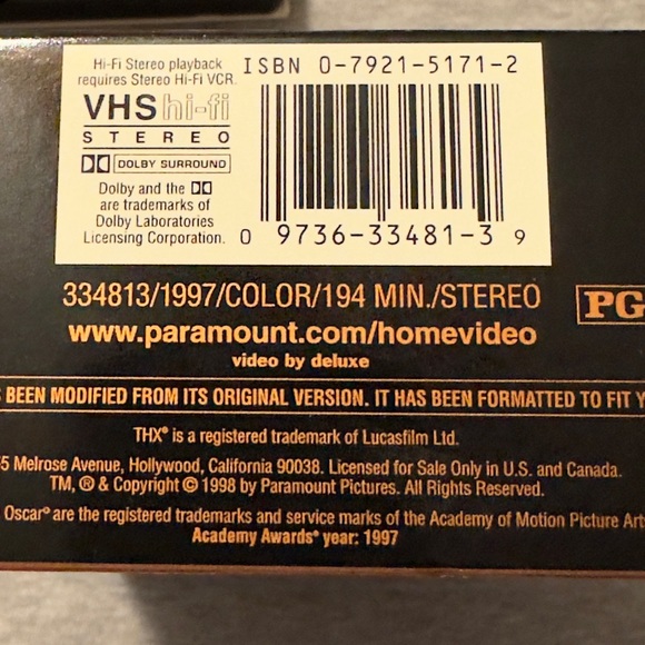 Paramount | Media | Titanic 997 2 Part Box Set Vhs Titanic Vhs ...